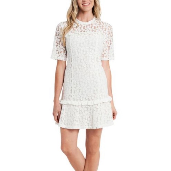 CeCe | Dresses | Nwt Cece White Lace Mini Dress | Poshmark